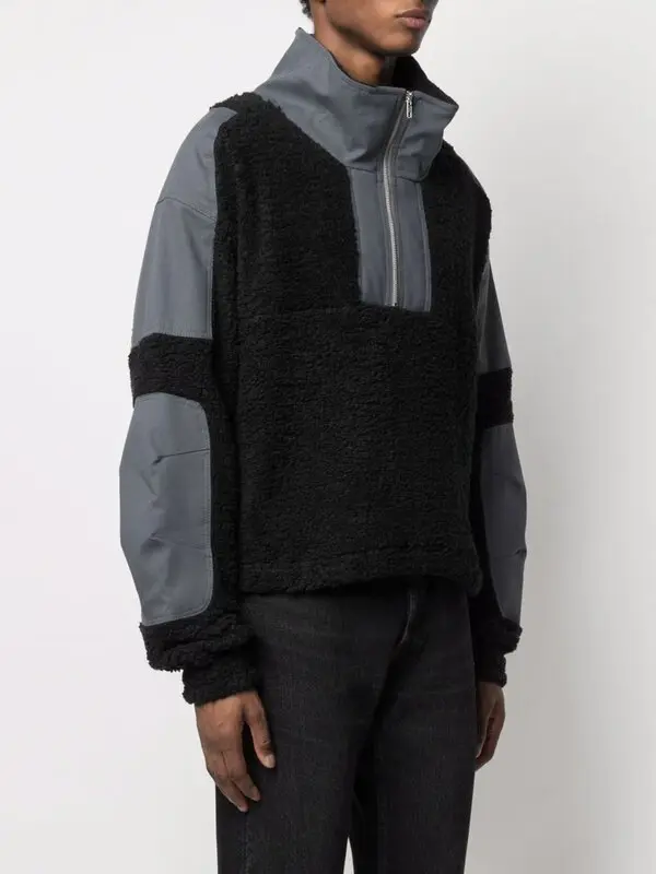 GMBH Contrast Paneled Zip Up Sweatshirt
