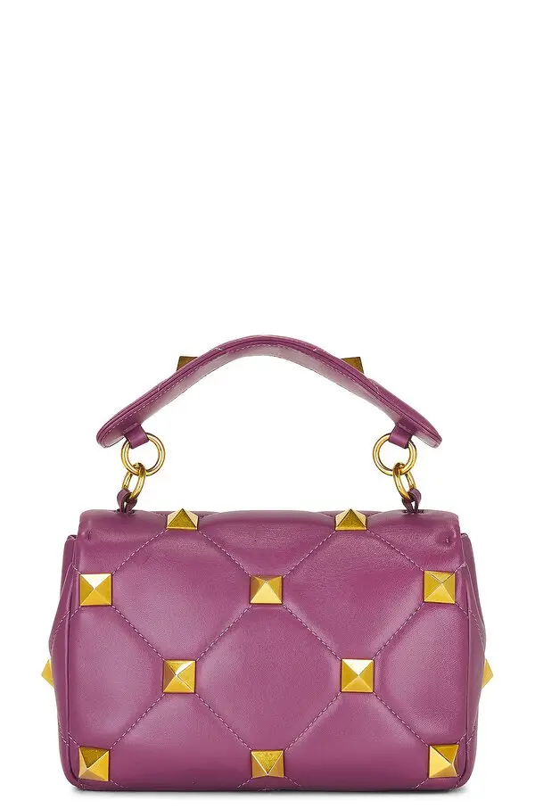 Valentino Garavani Medium Roman Stud Shoulder Bag - Malva