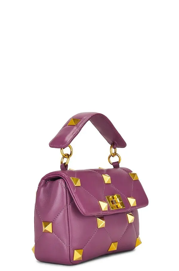 Valentino Garavani Medium Roman Stud Shoulder Bag - Malva