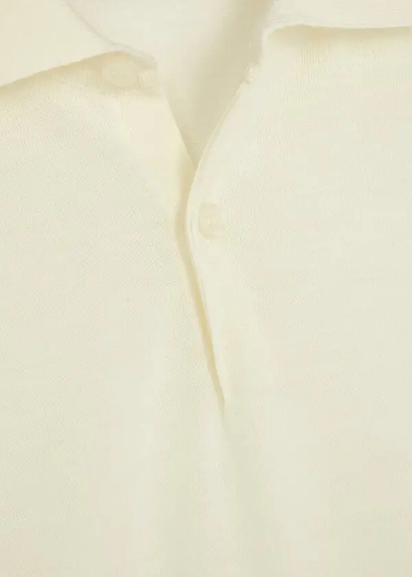 John Smedley Payton Off-white Merino Wool Polo Shirt