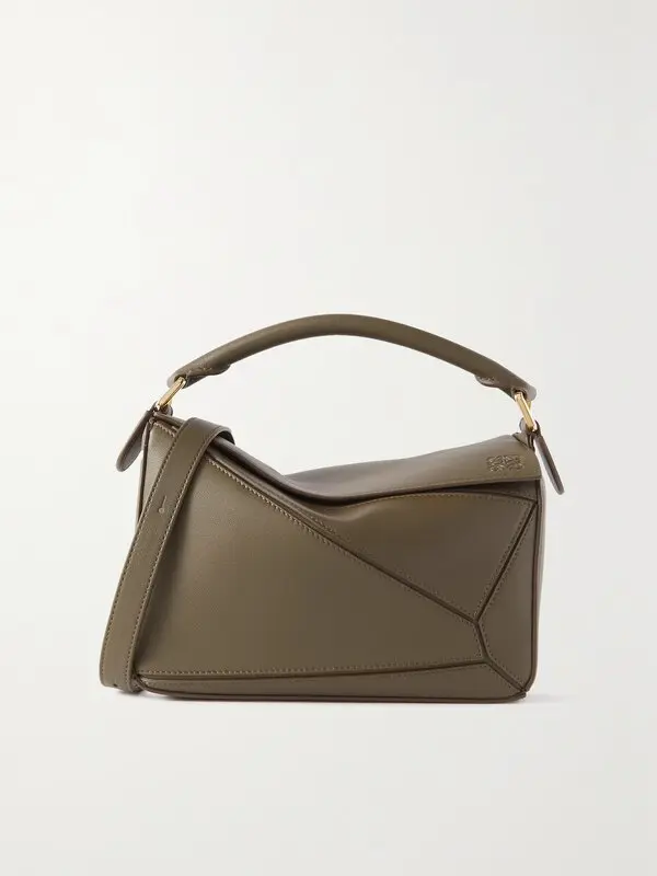 Loewe Puzzle Small Leather Shoulder Bag - Green
