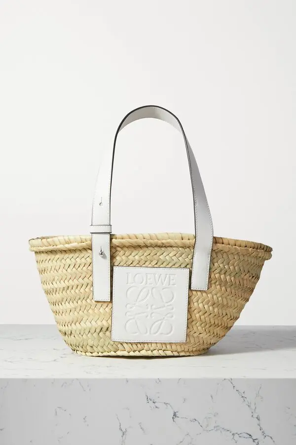 Loewe Small Raffia Tote - White