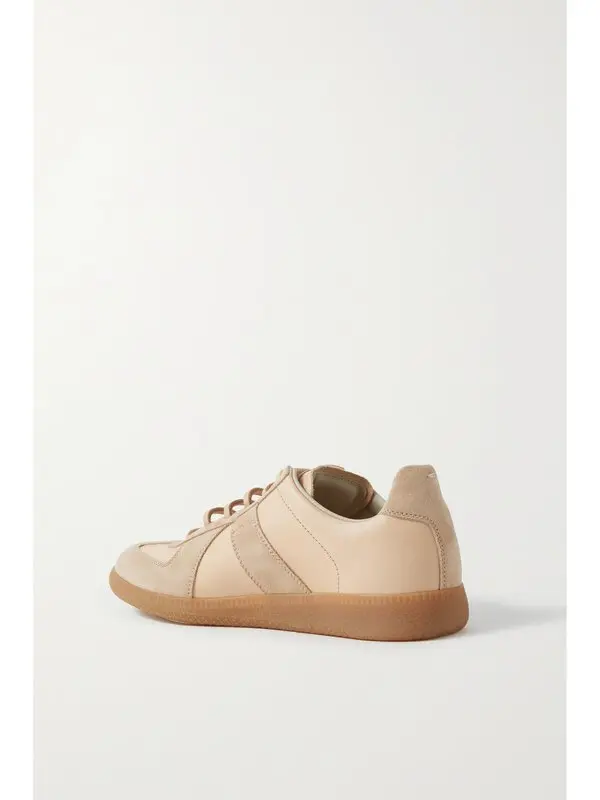 MAISON MARGIELA Replica Leather And Suede Sneakers - Neutrals