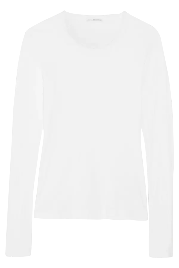 JAMES PERSE Slub Cotton-jersey Long-sleeve Top - White