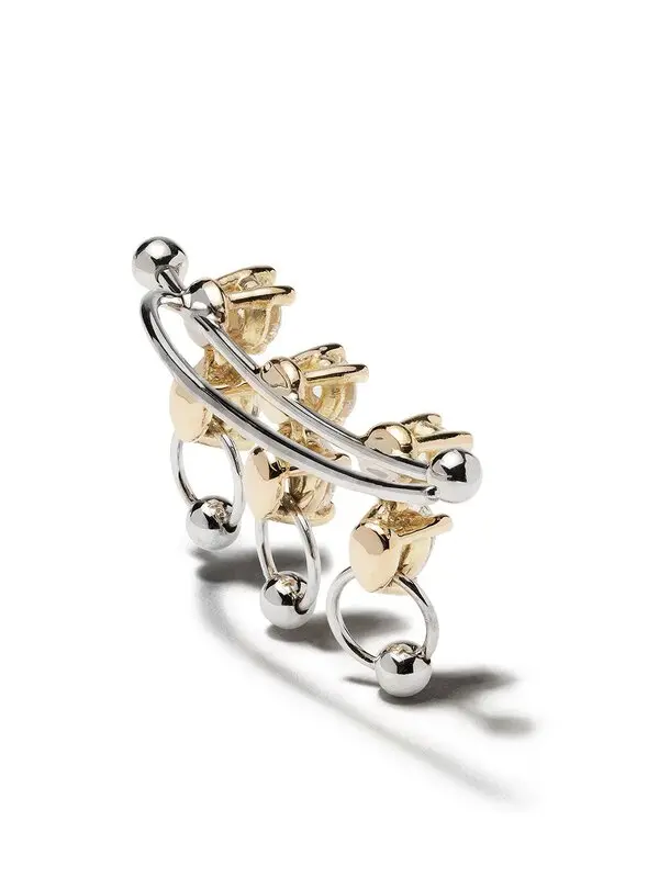 Delfina Delettrez 18kt White And Yellow Two In One Diamond Earring - Gold