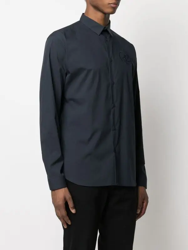 Philipp Plein Embroidered Skull Buttoned Shirt