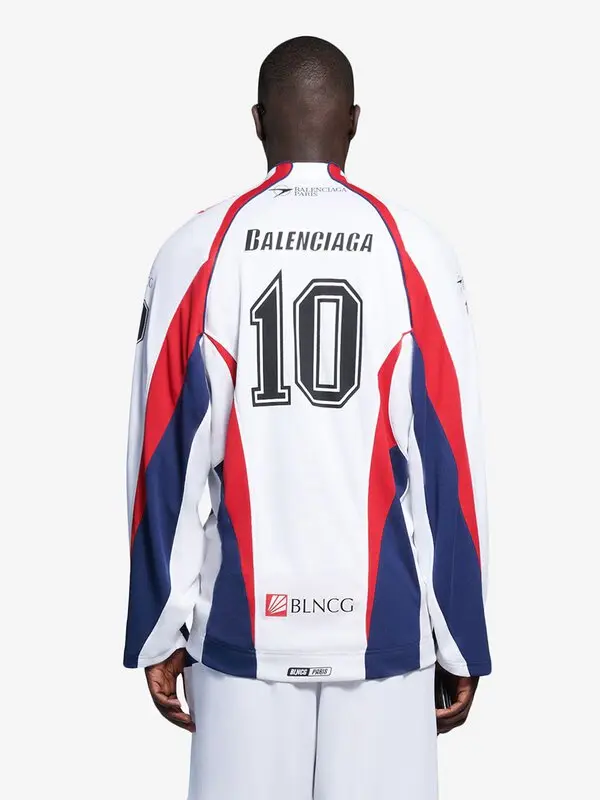 Balenciaga Hockey Panelled Long-Sleeve T-Shirt - White | Editorialist