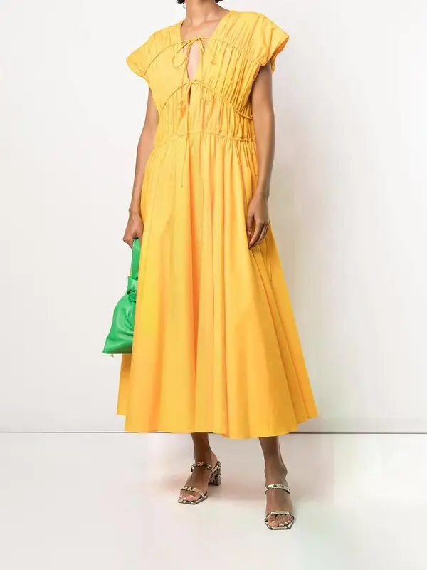 Tove Ceres Flared Midi Dress - Yellow