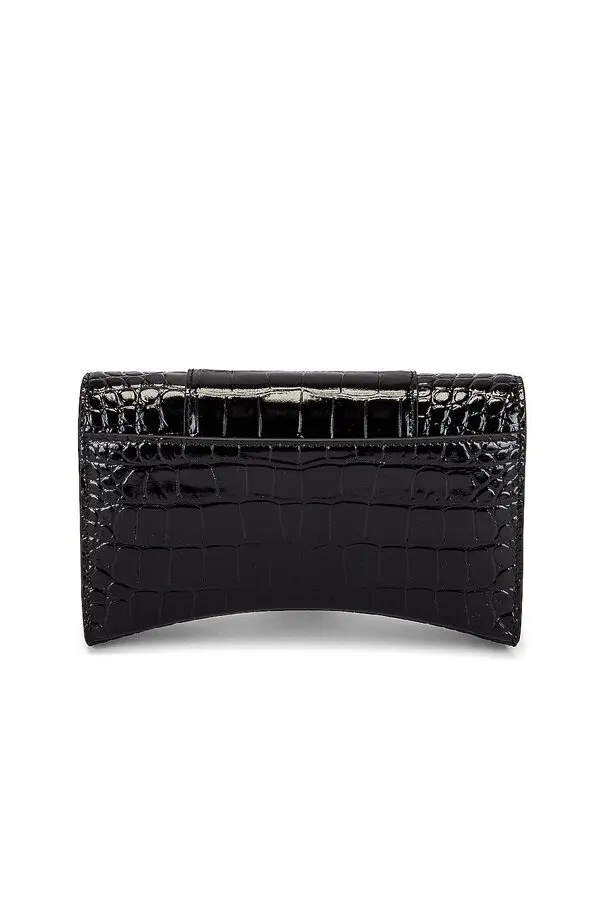 Balenciaga Hourglass Wallet On Chain Bag - Black