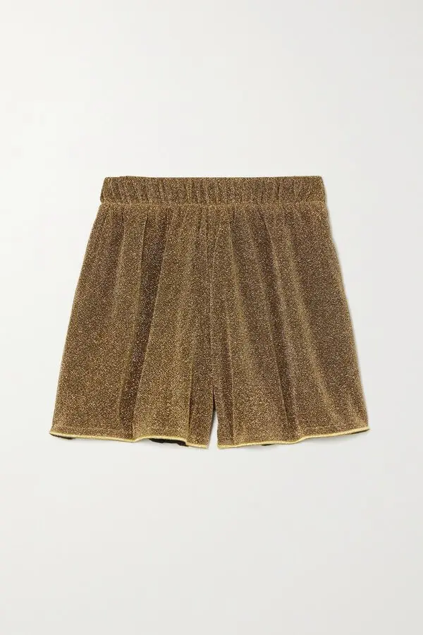 Oseree Lumière Stretch-lurex Shorts