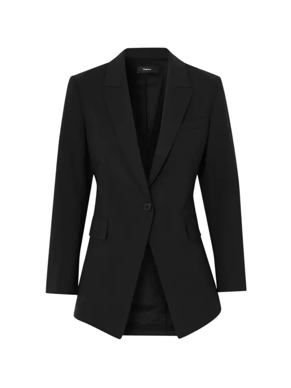 Theory Etiennette Grain De Poudre Wool-blend Blazer - Black