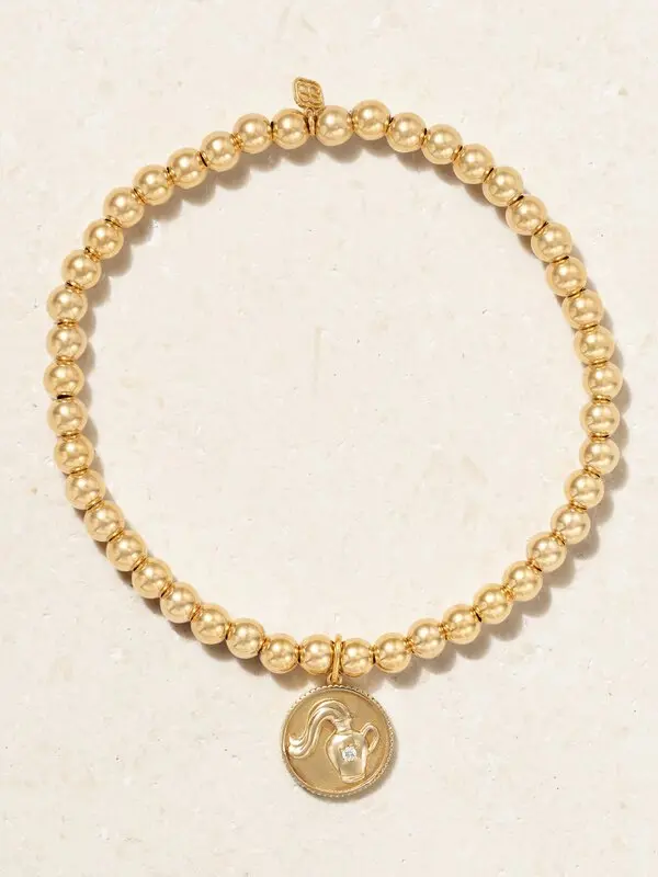 SYDNEY EVAN Aquarius 14-karat Diamond Bracelet - Gold