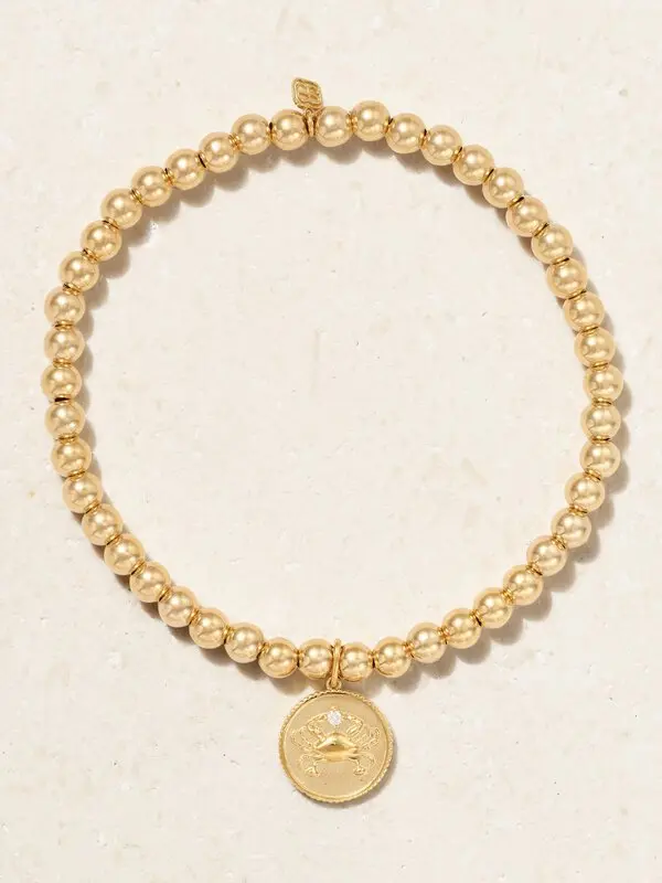 SYDNEY EVAN Cancer 14-karat Diamond Bracelet - Gold