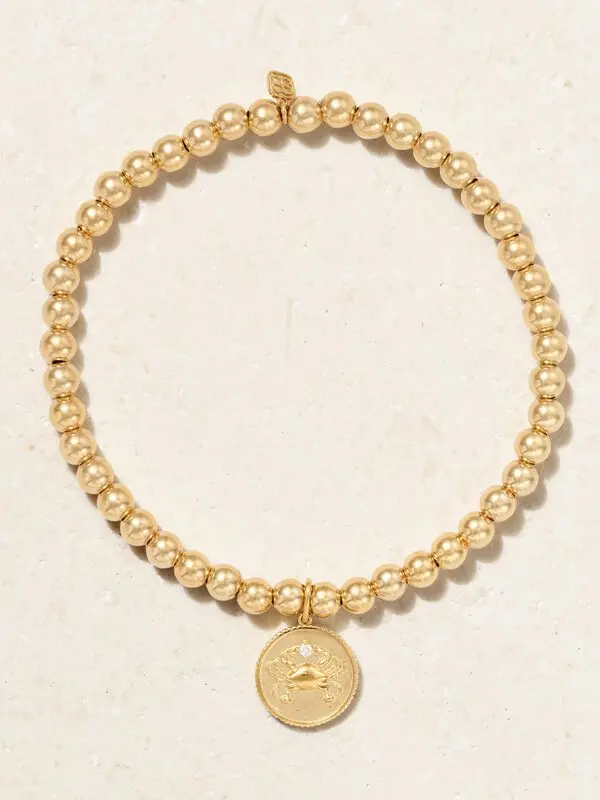 SYDNEY EVAN Cancer 14-karat Diamond Bracelet - Gold