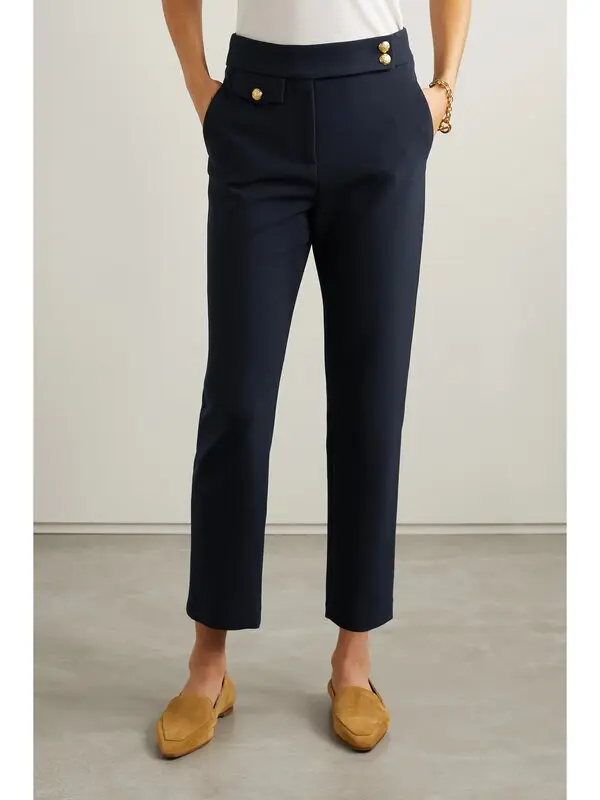 Veronica Beard Renzo Cropped Straight-leg Pants - Blue