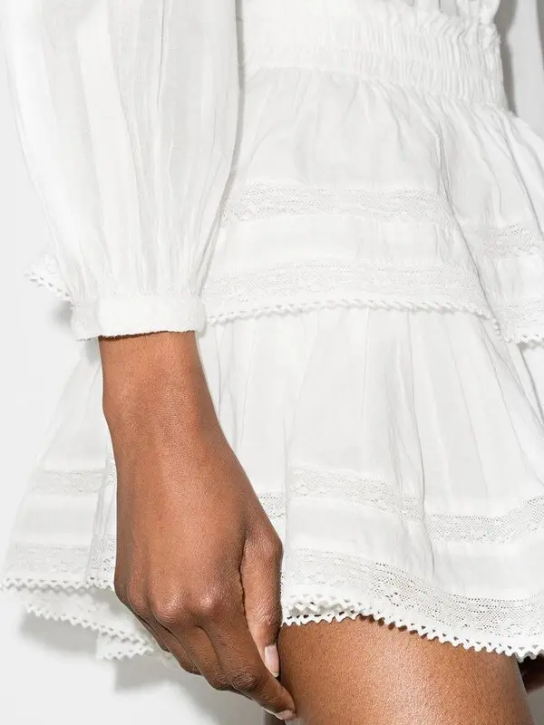 LoveShackFancy Lace-trimmed Cotton Miniskirt