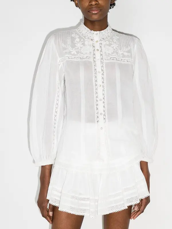 LoveShackFancy Ronda Floral-embroidery Blouse