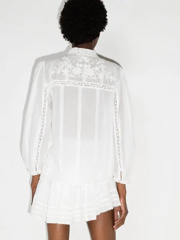LoveShackFancy Ronda Floral-embroidery Blouse