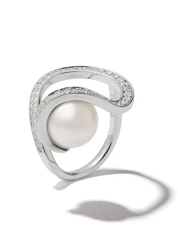 TASAKI 18kt White Gold Atelier Aurora South Sea Pearl And Diamond Ring