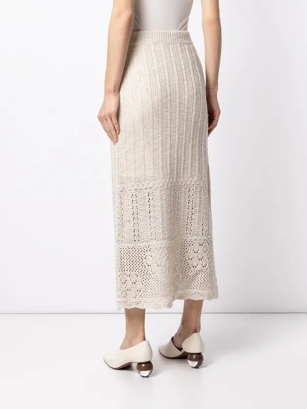 【新品】mame kurogouchi Wrapping Knit Skirt Mame Kurogouchi / Marble Pattern Knitted Skirt (BROWN / KHAKI