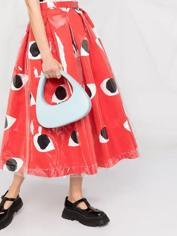 Comme Des GarçOns Eye-Print Vinyl Skirt In Red - 65% Off