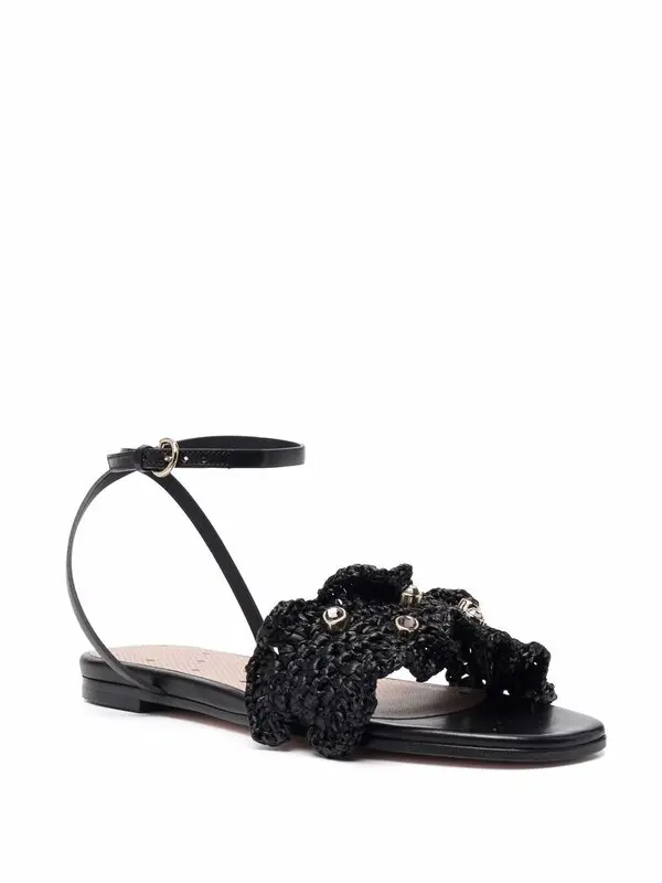 Red Valentino Rhinestone-embellished Flat Sandals