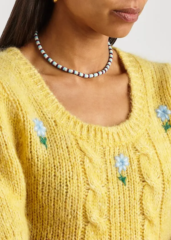 Gimaguas Pukas Striped Sequinned Necklace