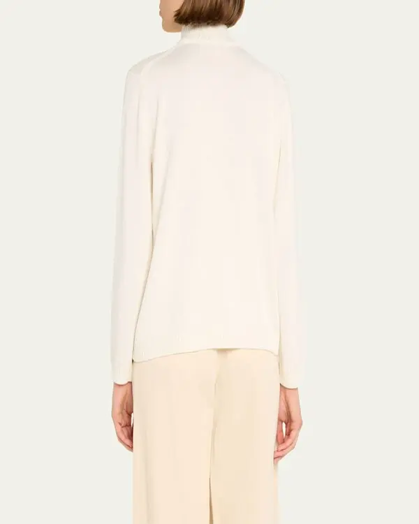 Lafayette 148 New York Cotton-silk Fitted Bomber Sweater - Ivory