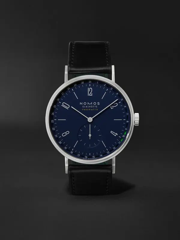 NOMOS GLASHUTTE Tangente Neomatik 41 Automatic 41mm Stainless Steel And Cordovan Leather Watch - Blue