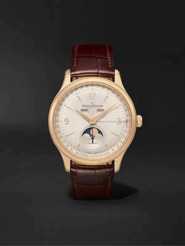 JAEGER-LECOULTRE Master Control Calendar Automatic 40mm 18-karat Rose And Alligator Watch, Ref No. Q4142520
