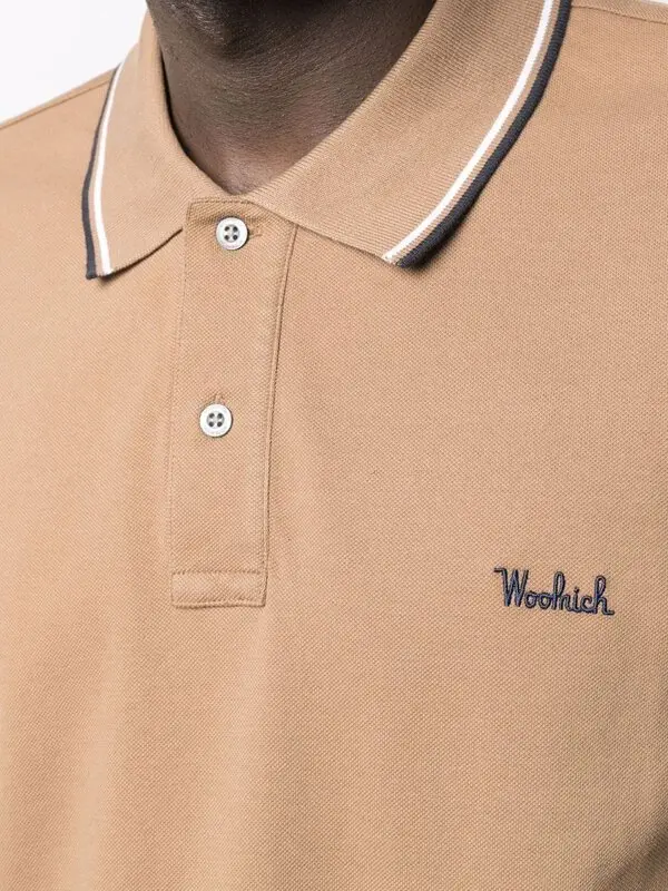 Woolrich Stripe-trim Polo Shirt - Brown
