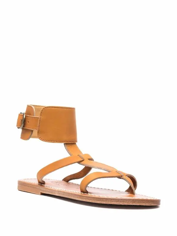 K.JACQUES Caravelle Leather Flat Sandals