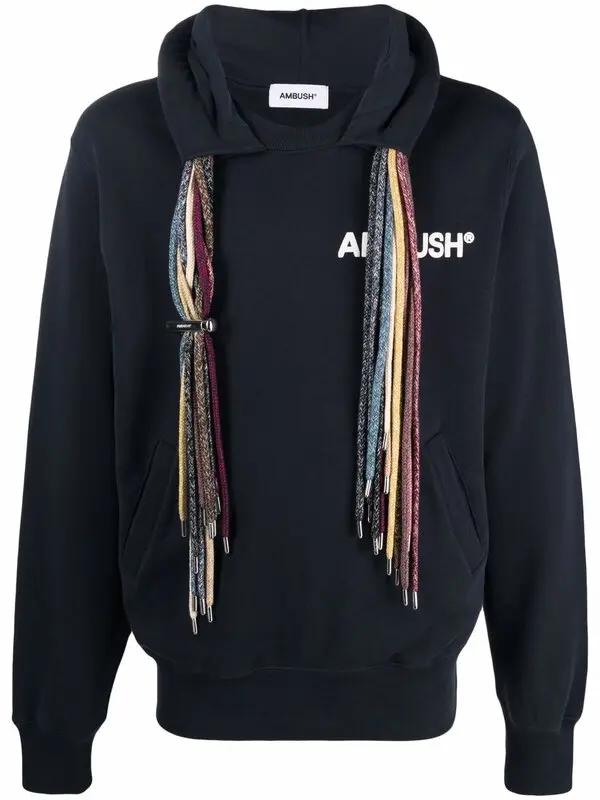 AMBUSH Logo-print Drawstring Sweatshirt - Blue