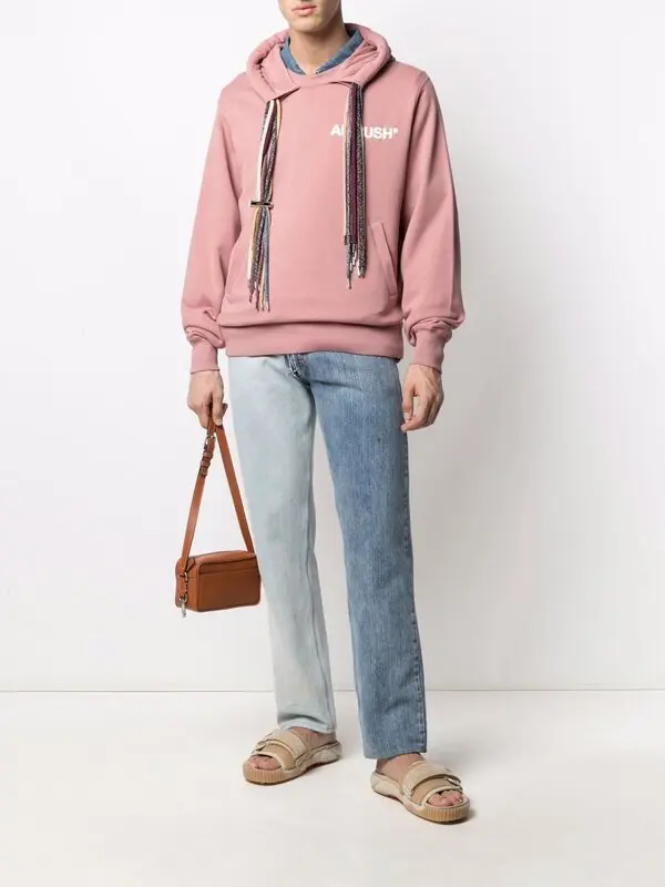 AMBUSH Logo-print Drawstring Hoodie - Pink
