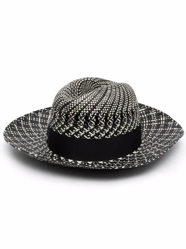 Borsalino Two-Tone Traw Hat In Black - 30% Off | Editorialist