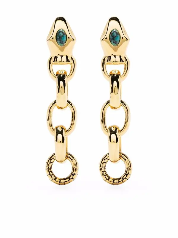 AURÉLIE BIDERMANN Tao Snake Drop Earrings - Gold