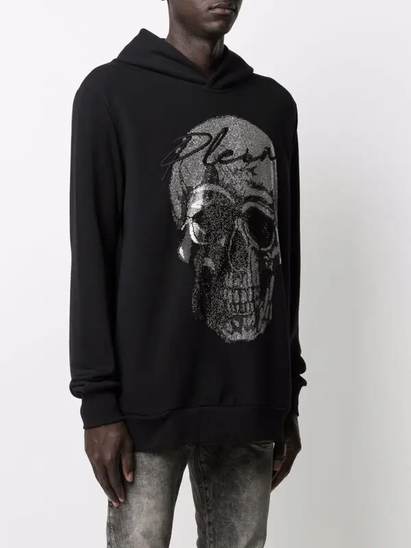 Philipp Plein Crystal-embellished Skull Hoodie