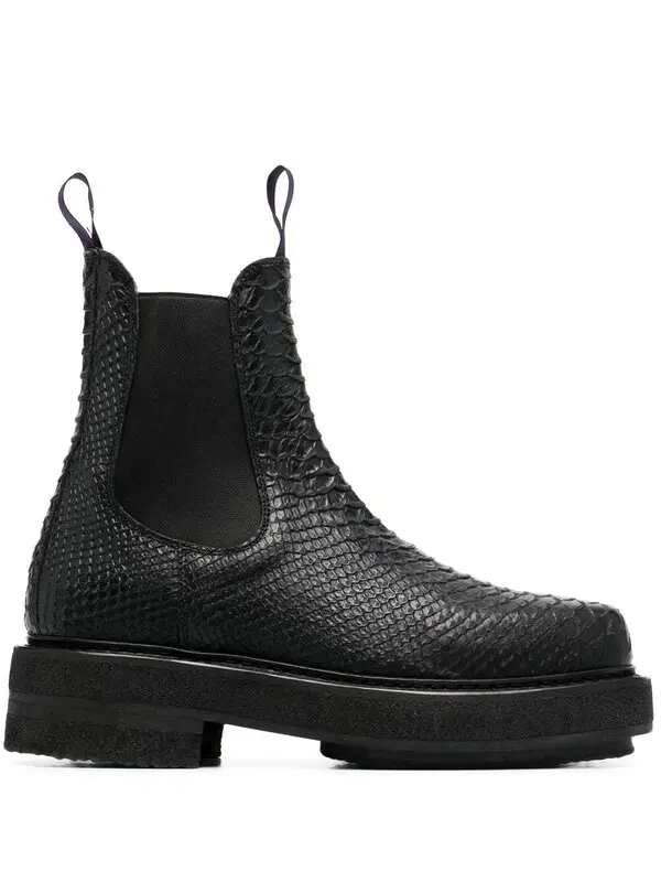 Eytys Ortega Snakeskin-Effect Chelsea Boots Black Editorialist