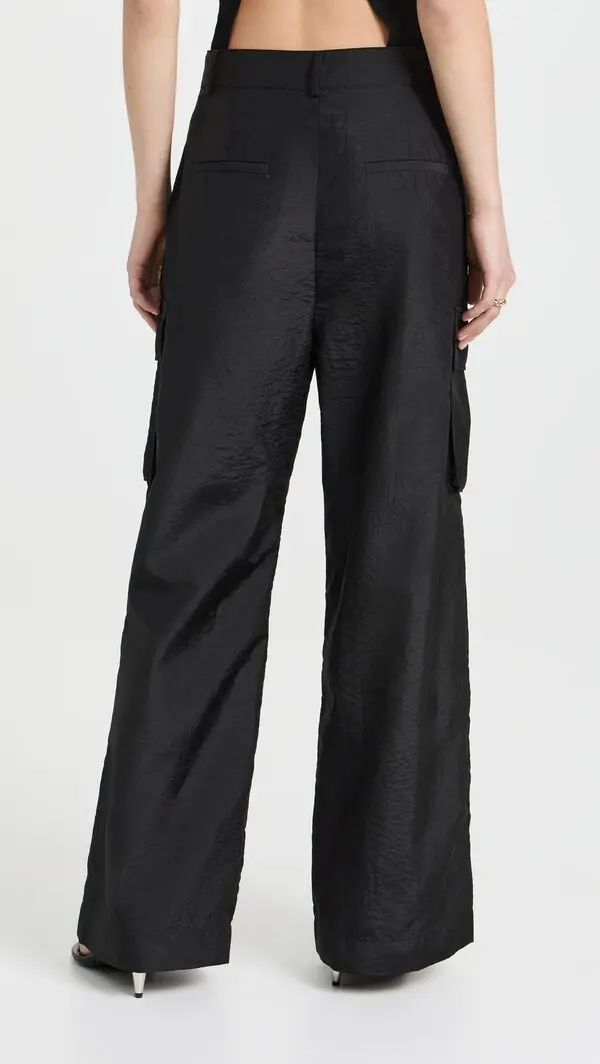 Tibi Crispy Nylon Pleated Cargo Pant