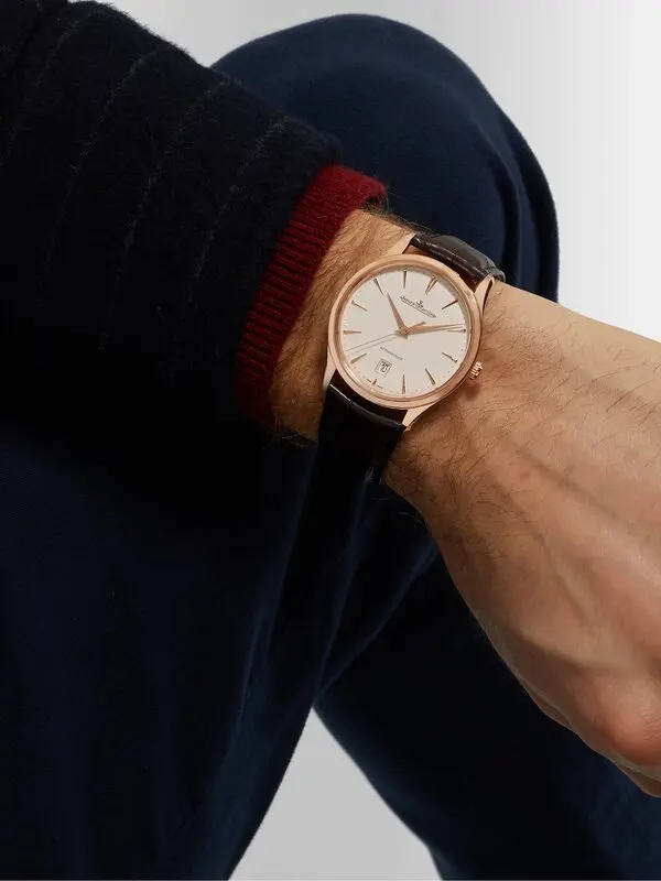 JAEGER-LECOULTRE Master Ultra Thin Date Automatic 39mm 18-karat Rose Gold And Alligator Watch, Ref No. 1232510
