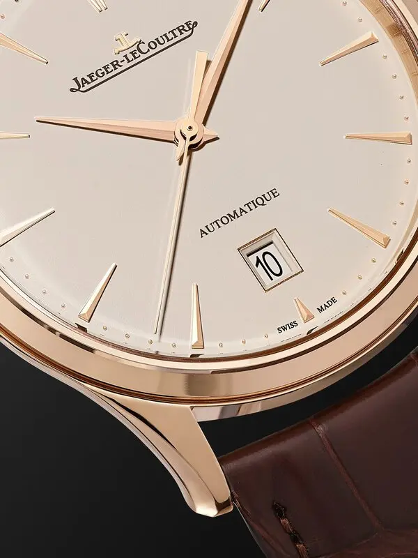 JAEGER-LECOULTRE Master Ultra Thin Date Automatic 39mm 18-karat Rose Gold And Alligator Watch, Ref No. 1232510