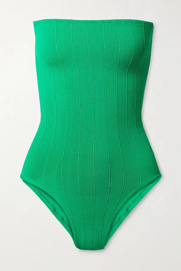 green emerald velvet dress Hunza G lime green stretchy mini dress - BOPF