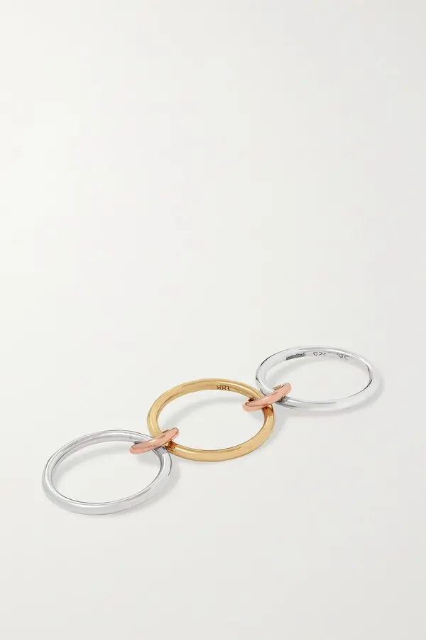 SPINELLI KILCOLLIN Solarium Set Of Three Rings - Gold