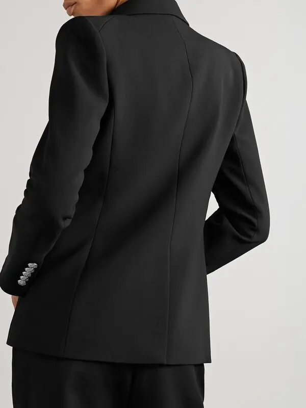 Veronica Beard Miller Dickey Double-breasted Grain De Poudre Blazer - Black