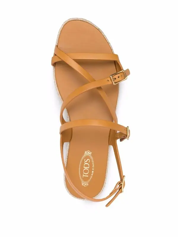 TOD'S Strappy Raffia Sole Sandals