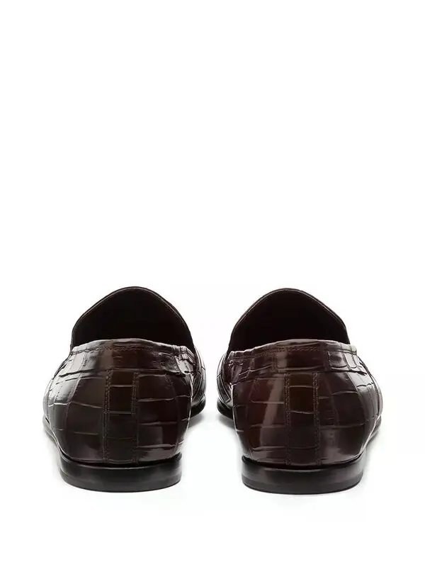 Dolce & Gabbana Crocodile-embossed Leather Loafers - Brown