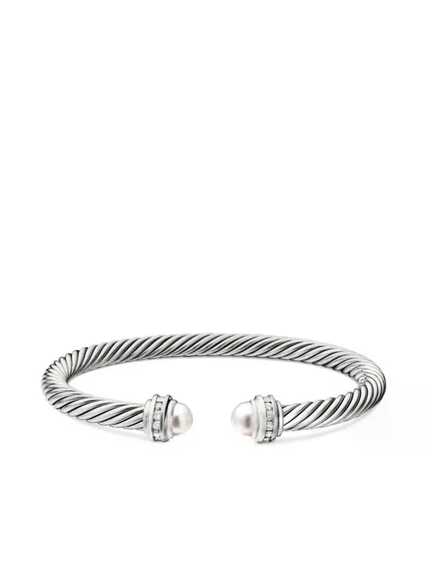 David Yurman Classic Cable Diamond Bracelet - Silver