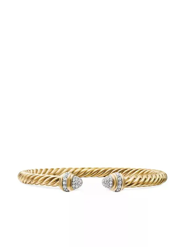 David Yurman 18kt Yellow Cablespira Diamond Bracelet - Gold