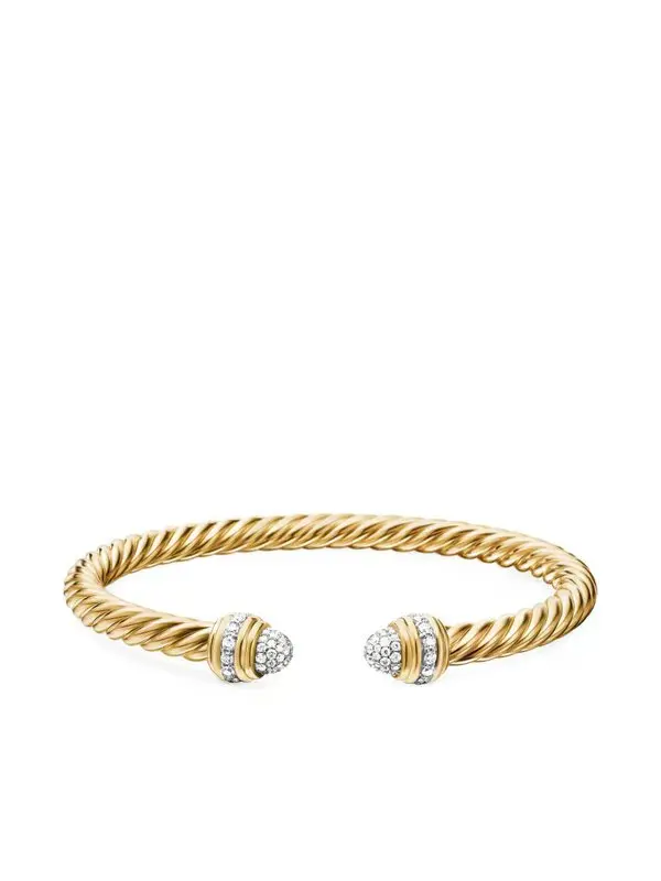 David Yurman 18kt Yellow Cablespira Diamond Bracelet