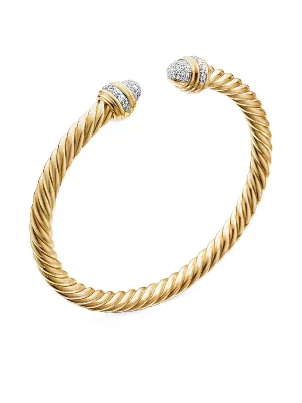 David Yurman 18kt Yellow Cablespira Diamond Bracelet